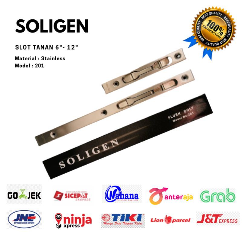 Jual SOLIGEN Slot Tanam Stainless 6"-12" /Flush Bolt 201/Grendel Tanam ...