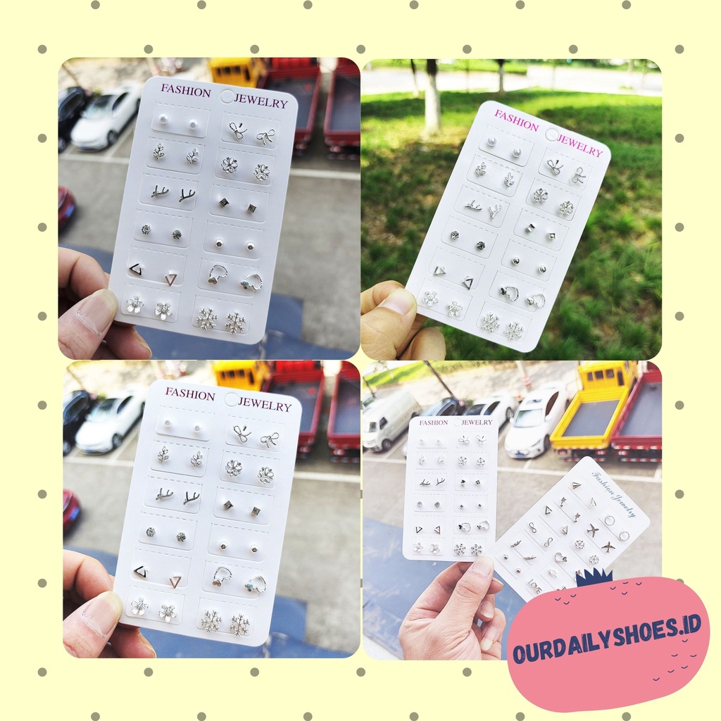 Jual ★ODS★ 12 Pasang Anting Tindik Korean Style | Shopee Indonesia