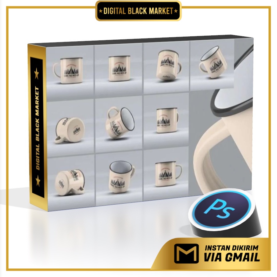 Jual ID7117 - Enamel Mug Mockup Set | Koleksi Mockup Mug Enamel dengan ...