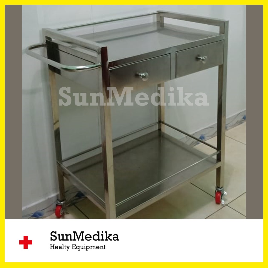 Jual Dressing Trolley Stainless Steel | Troli Troly Medis Rumah Sakit ...