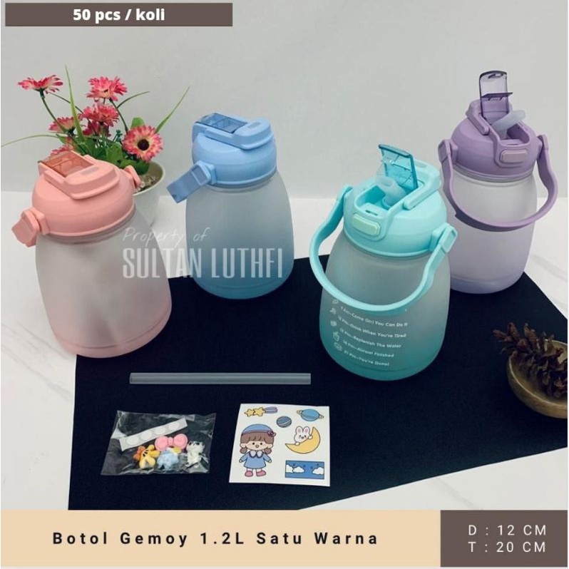 Jual botol viral 1,2liter botol gemoy botol gradasi 1,2ltr | Shopee ...