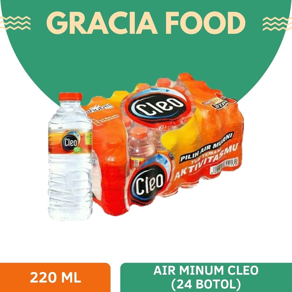 Jual Air Minum Mini Cleo 220 ML ( isi 24 Botol ) | Shopee Indonesia