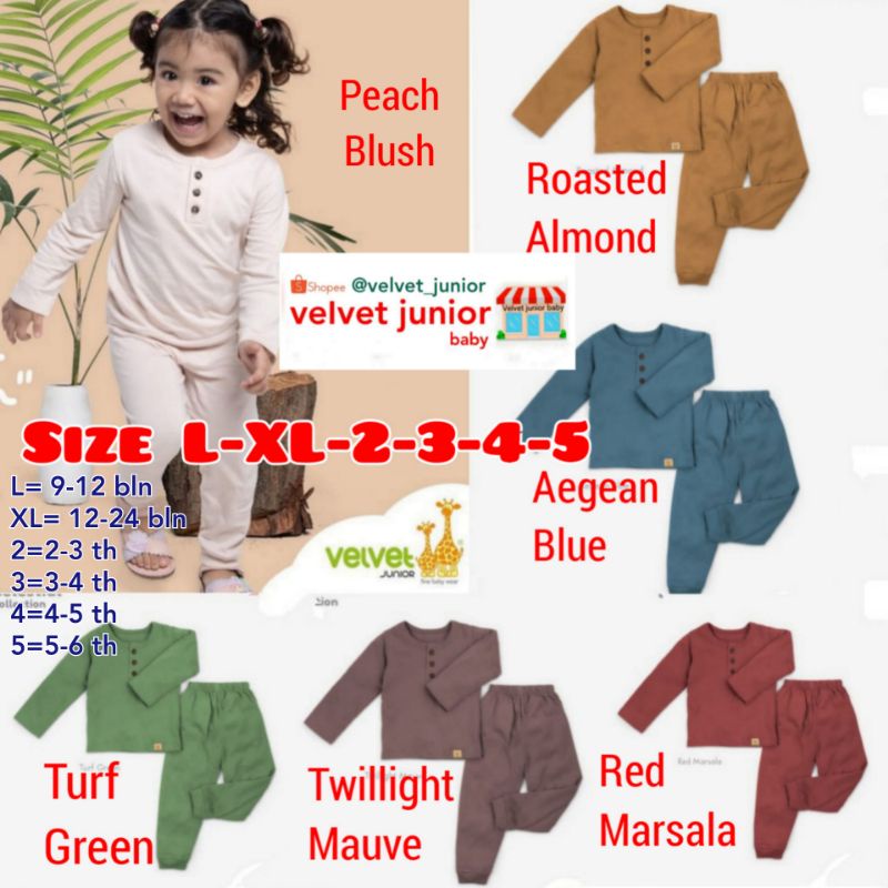 Jual VELVET JUNIOR Celestial Collection Setelan KANCING DADA PANJANG ...