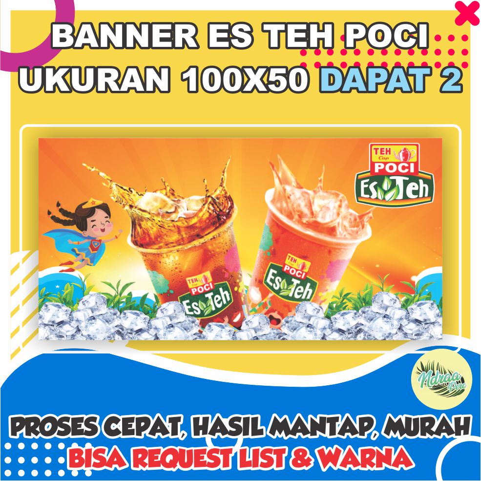 Jual Banner Es Teh Poci Dapat 2 | Shopee Indonesia