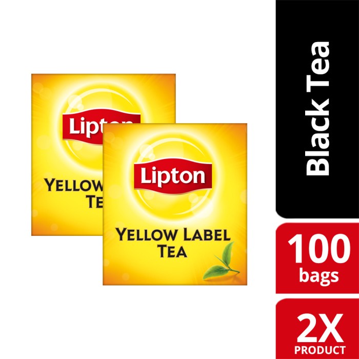 Jual Lipton Yellow Label Black Tea Bags Non-Enveloped 100s Twin Pack ...