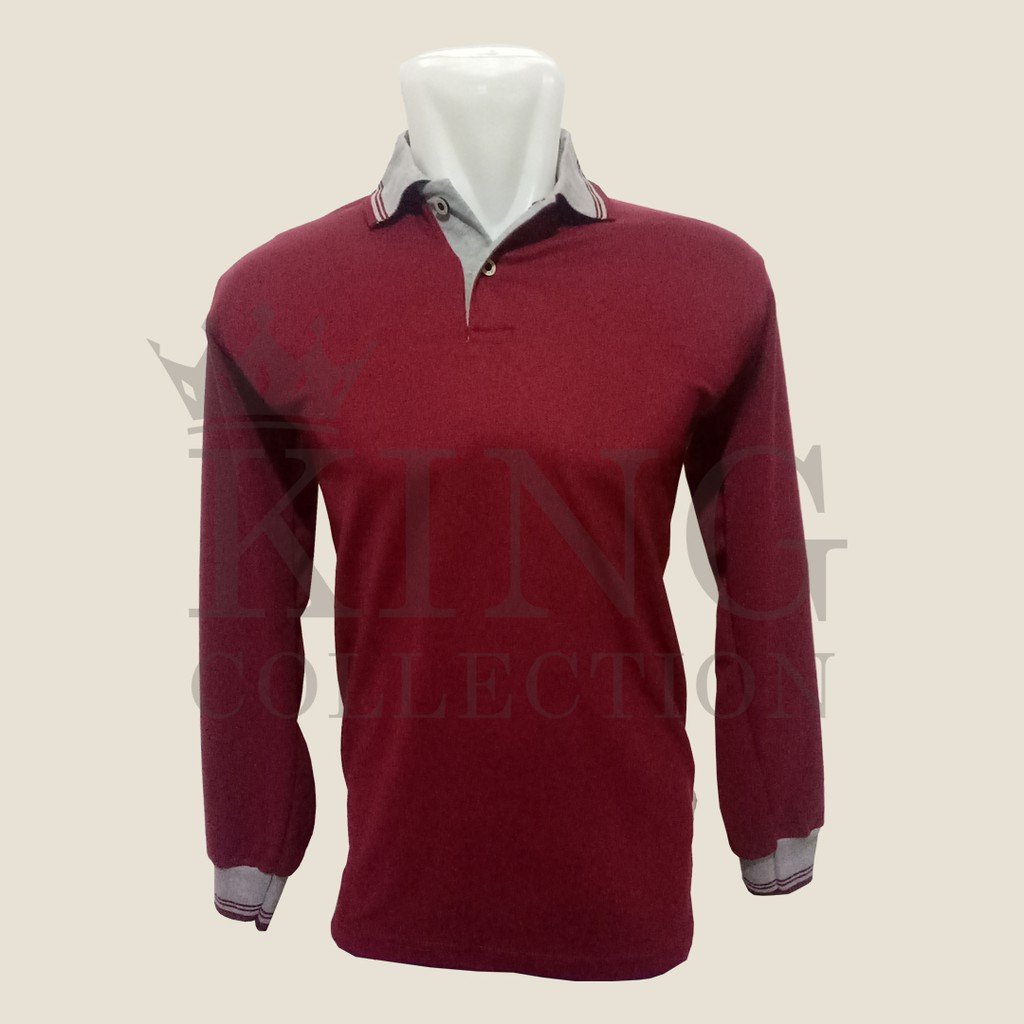 Jual Kaos Polo Lengan Panjang / Polo Shirt Long Sleeve Polos Bahan ...