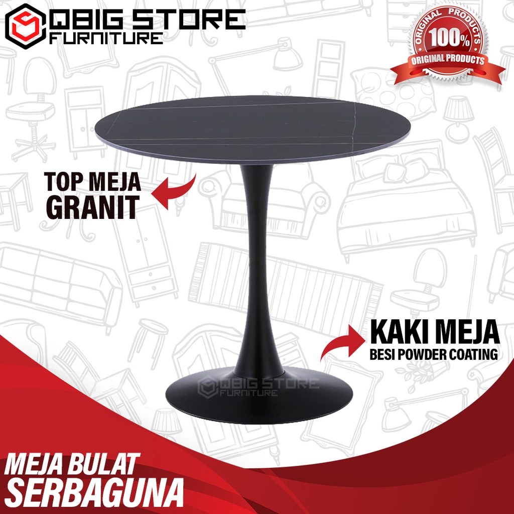 Jual Meja Makan Bulat Granit Mee Do Minimalis Round Dining Table ...