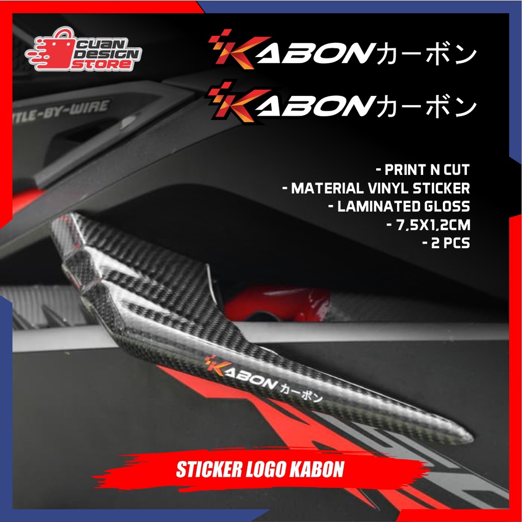 Jual STIKER LOGO KABON PARTS CARBON STICKER PRINT CUT MOTOR KACA MOBIL ...