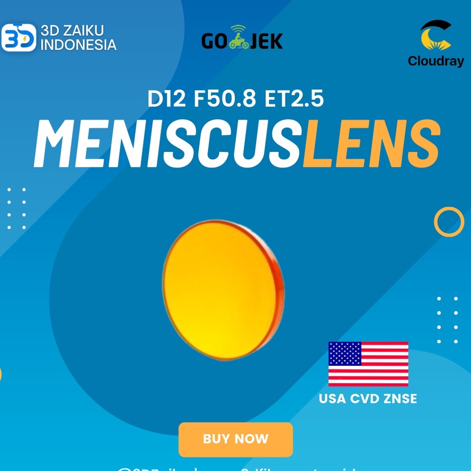 Jual Original CloudRay Lensa CO2 Laser USA CVD ZnSe Meniscus 12 18 20 25 28 | Shopee Indonesia