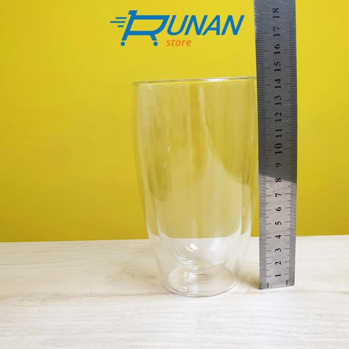 Jual Gelas Kaca Double Wall Anti Panas 450Ml Gelas Double Layer 450 Ml | Shopee Indonesia