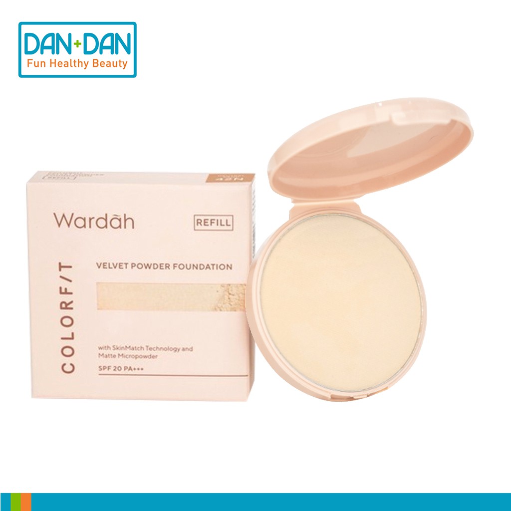 Jual Wardah Colorfit Velvet Powder Foundation 23W Warm Ivory Refill ...