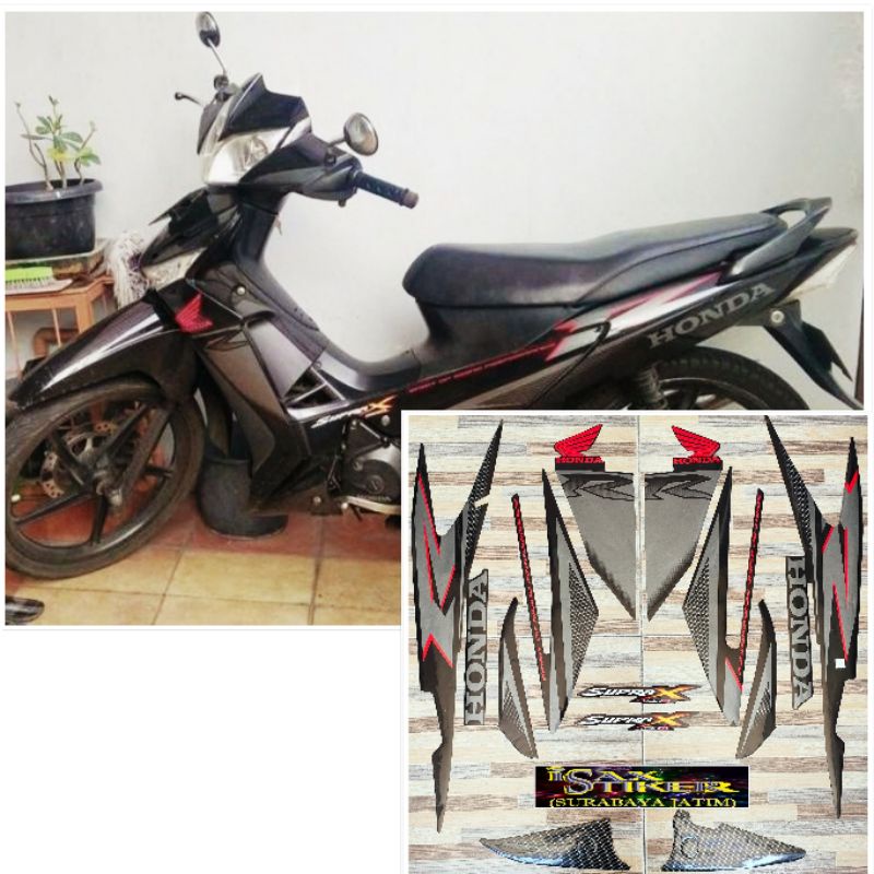 Jual striping original Honda Supra X 125 R hitam tahun 2007 | Shopee ...