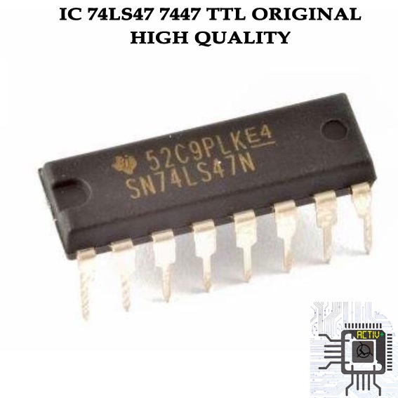 Jual ORIGINAL IC 7447 74LS47 IC TTL untuk seven segment Anoda IC TTL IC ...