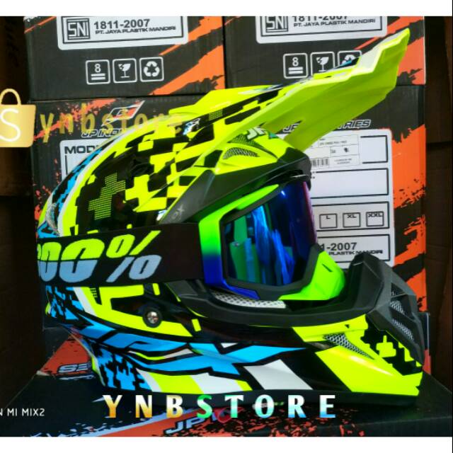 Jual helm JPX moto Cross trail klx crf X24 Camo yellow kuning fluo ...