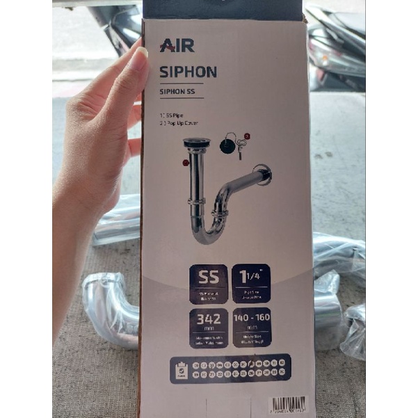 Jual Siphon sifon wastafel AIR 11/4" inch set Stainlessteel afur pipa ...