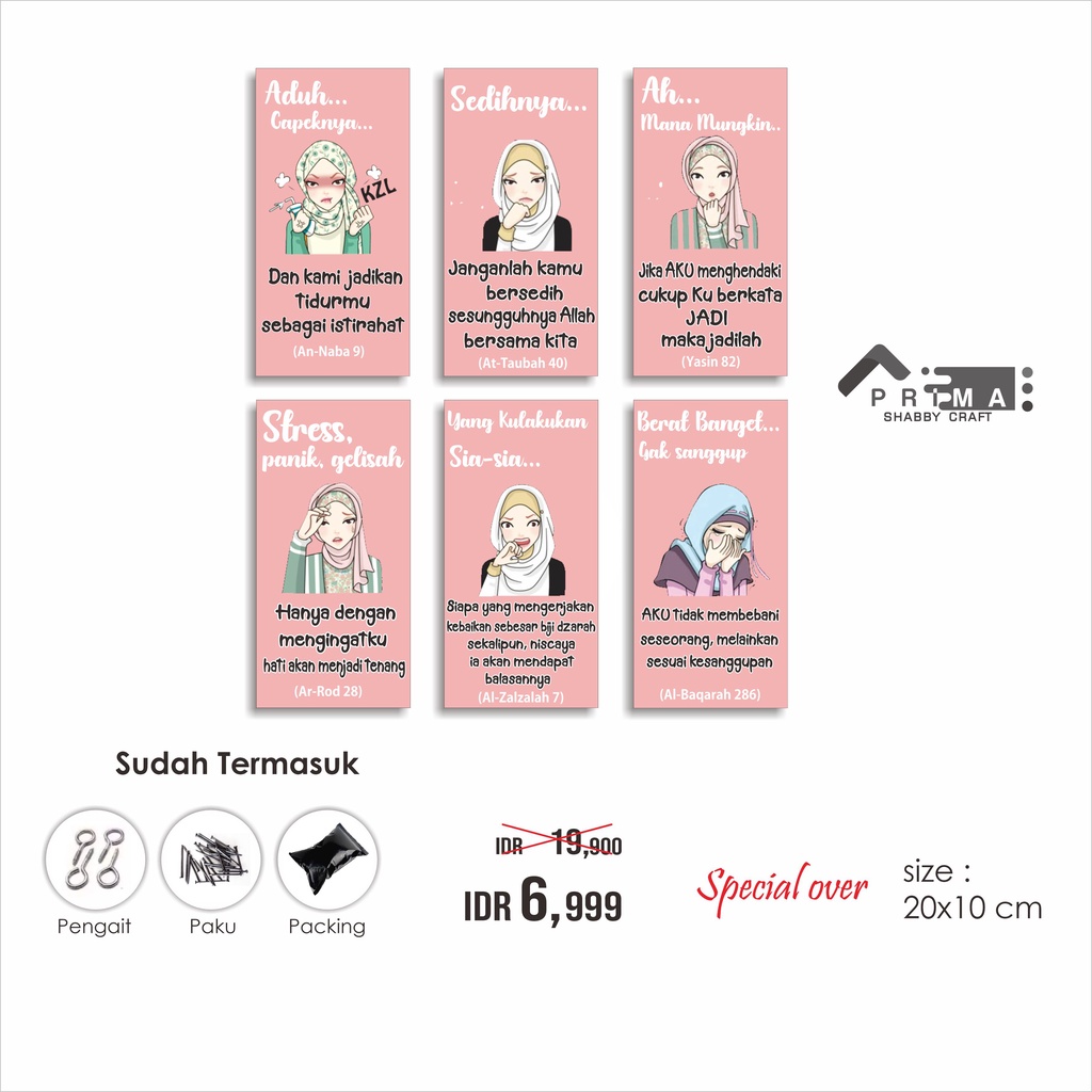 Jual Hiasan Pajangan Dinding Wall Decor Poster Kayu Pinky Hadist Hadis ...