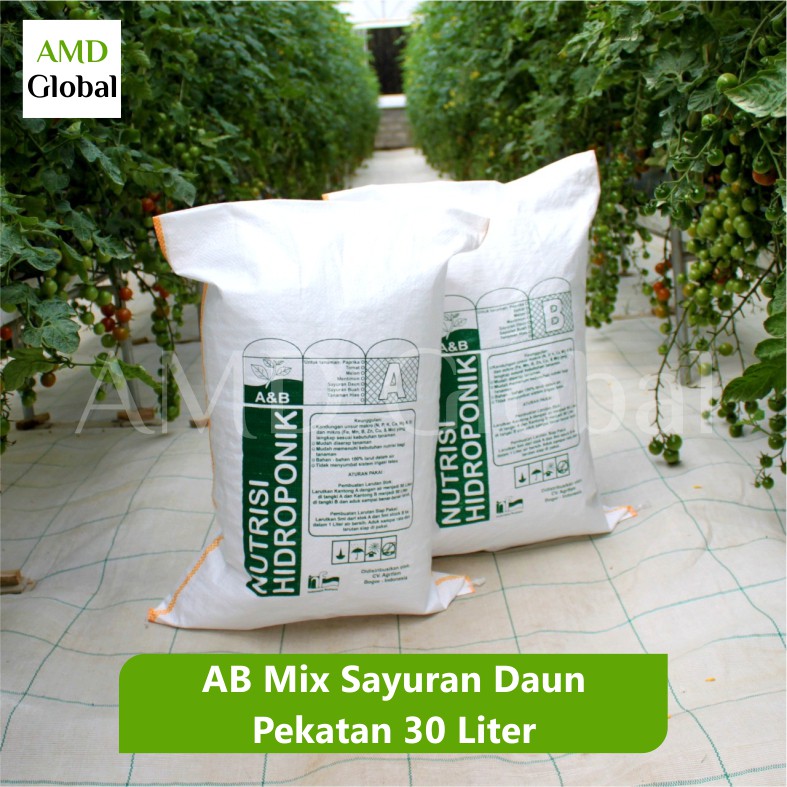 Jual Nutrisi Hidroponik AB Mix Sayur Sayuran Daun Agrifam 30 Liter ...