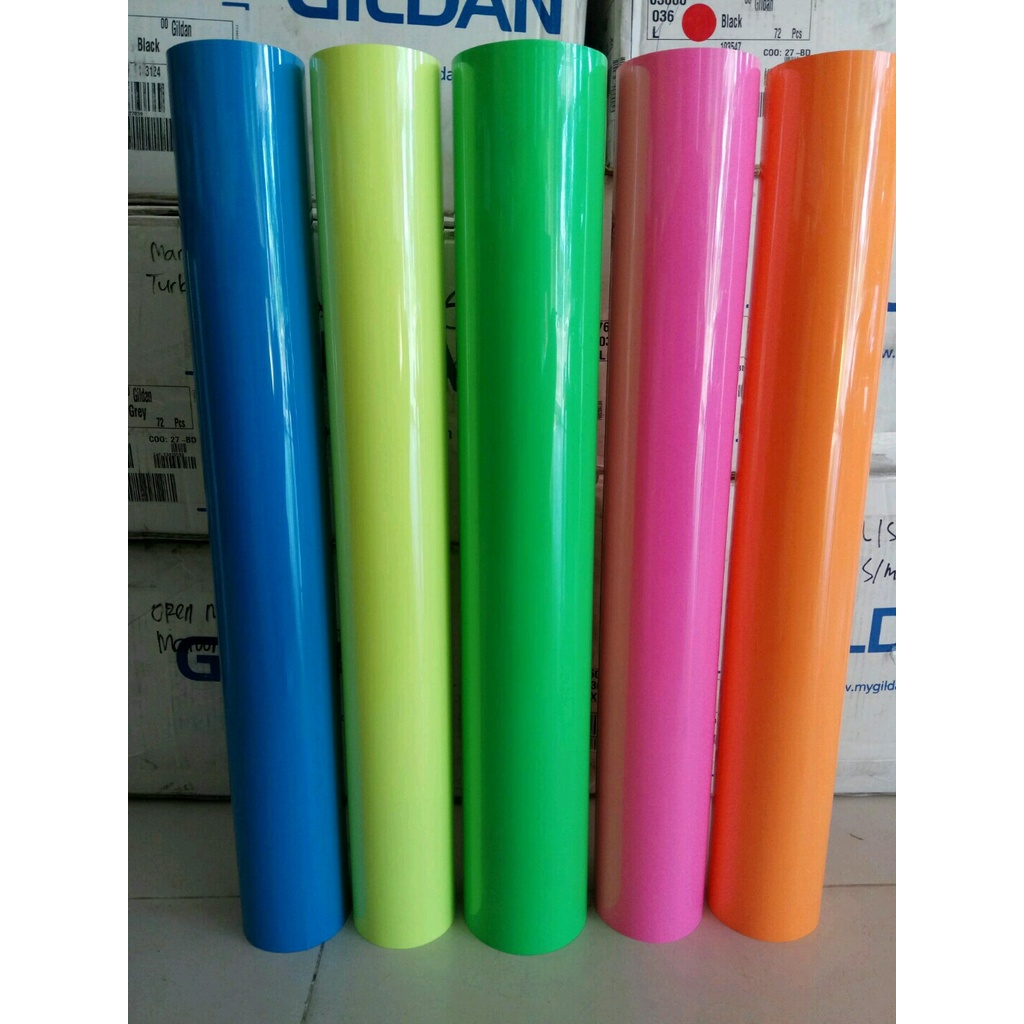 Jual Polyflex PVC Lebar 60 cm Premium Sticky Hot Peel Warna Neon ...