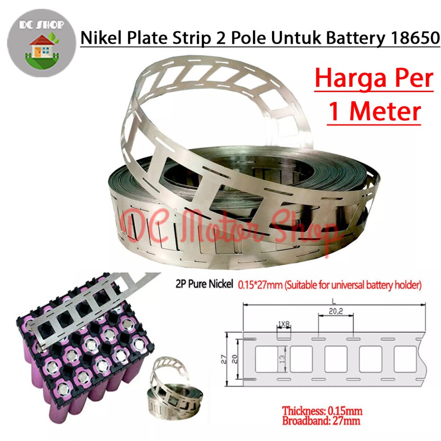 Jual Plat Nikel Baja 2P 2S 1meter Plate Strip Nickle Steel 1m Baterai 18650 | Shopee Indonesia