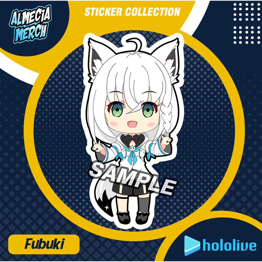 Jual Sticker Hololive JP Shirakami Fubuki / Stiker HP Laptop Fubuki ...