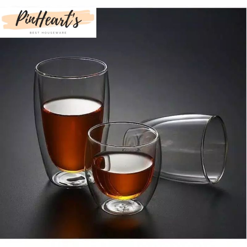 Jual GELAS KOPI DOUBLE WALL GLASS BOROSILICATE TANPA GAGANG | GELAS CAFE | GELAS COFFEE | Shopee ...