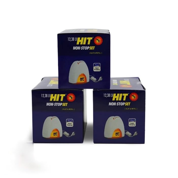 Jual Obat Nyamuk Elektrik Hit Non-Stop Set 12,38 LV - alat + refill 33ml | Shopee Indonesia