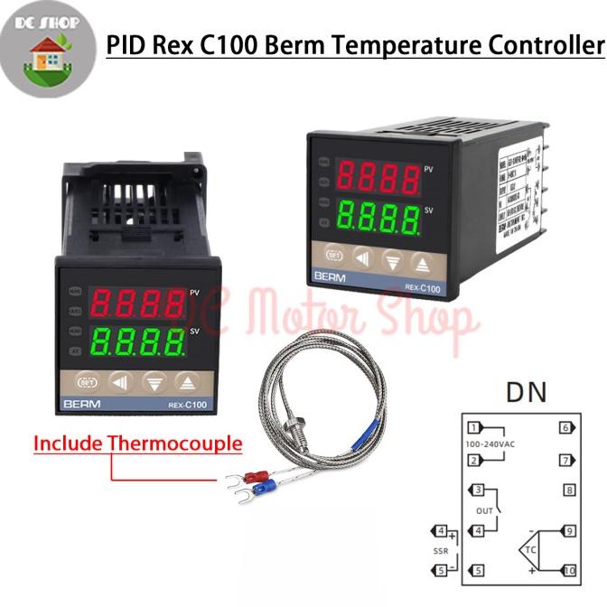 Jual PID Rex C100 Temperature Thermostat Thermocouple Controller Output SSR | Shopee Indonesia