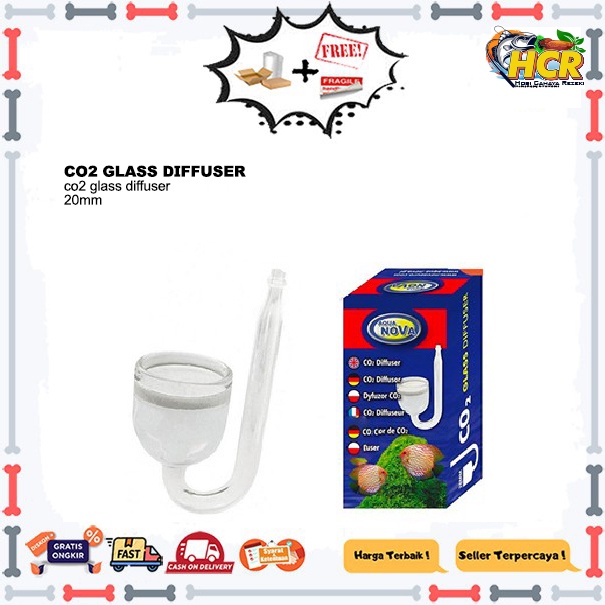 Jual co2 glass diffuser 20mm aqua nova aquascape aquarium | Shopee Indonesia