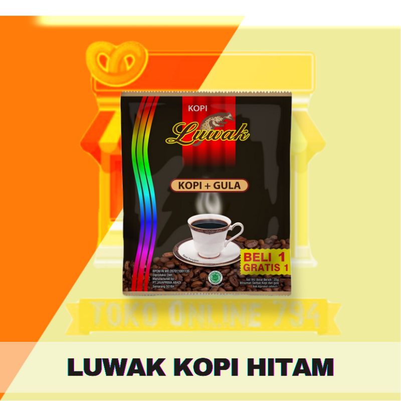 Jual Luwak Kopi Plus Gula Black Coffee 1 Renteng / Kopi Luwak Hitam ...