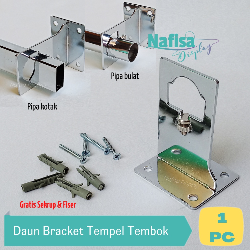 Jual Daun Braket Tempel Dinding Siku Bracket Penyangga Pipa Kotak Bulat Nafisa Display SPPT ...