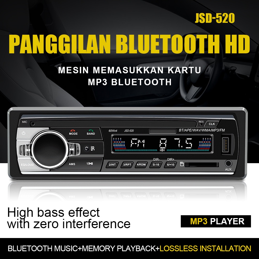 Jual Single Din Audio Tape Mobil JSD-520 MP3 LCD Multifungsi Bluetooth Multifungsi Bluetooth USB ...