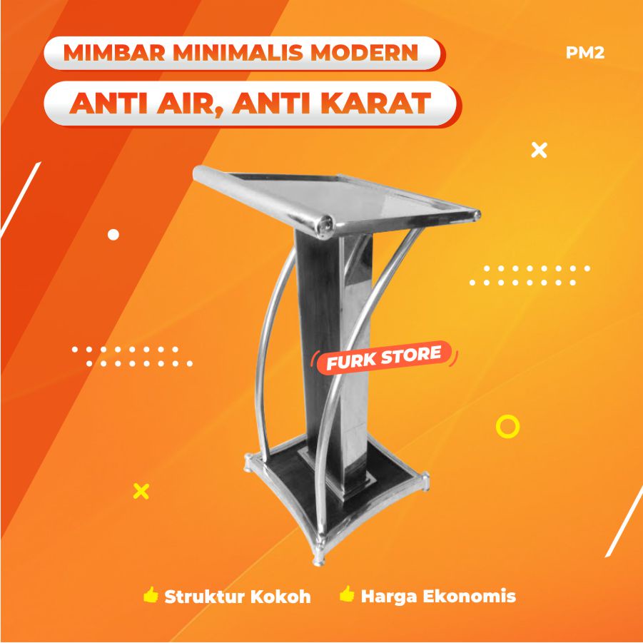 Jual Podium Minimalis PM2 Stainless, Mimbar Masjid Minimalis Modern HPL ...