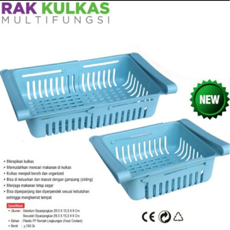 Jual rak kulkas multifungsi storage box kulkas organizer serba guna ...