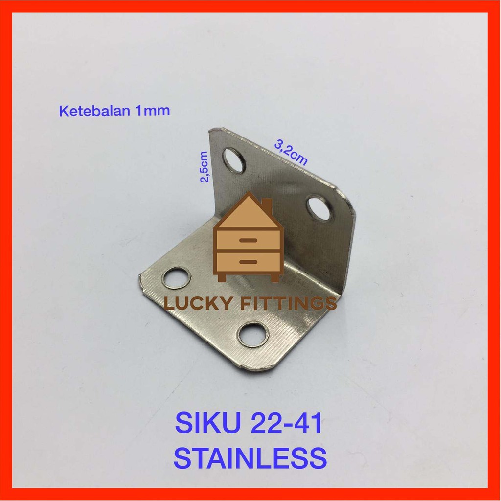 Jual Siku STAINLESS 22-41 / Plat Penyangga Ambalan Rak Lemari Bracket ...