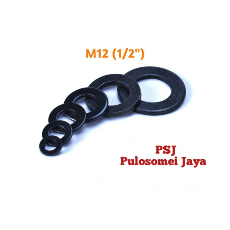 Jual Ring Plat Hitam Ukuran M12 (1/2") | Washer Plate | Shopee Indonesia