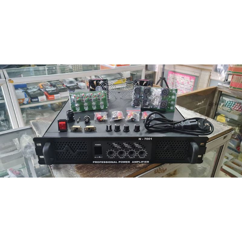 Jual Box power N7001 4ch+panel depan belakang+kipas+kabel jack Ac Box N7001 lengkap aksesoris ...