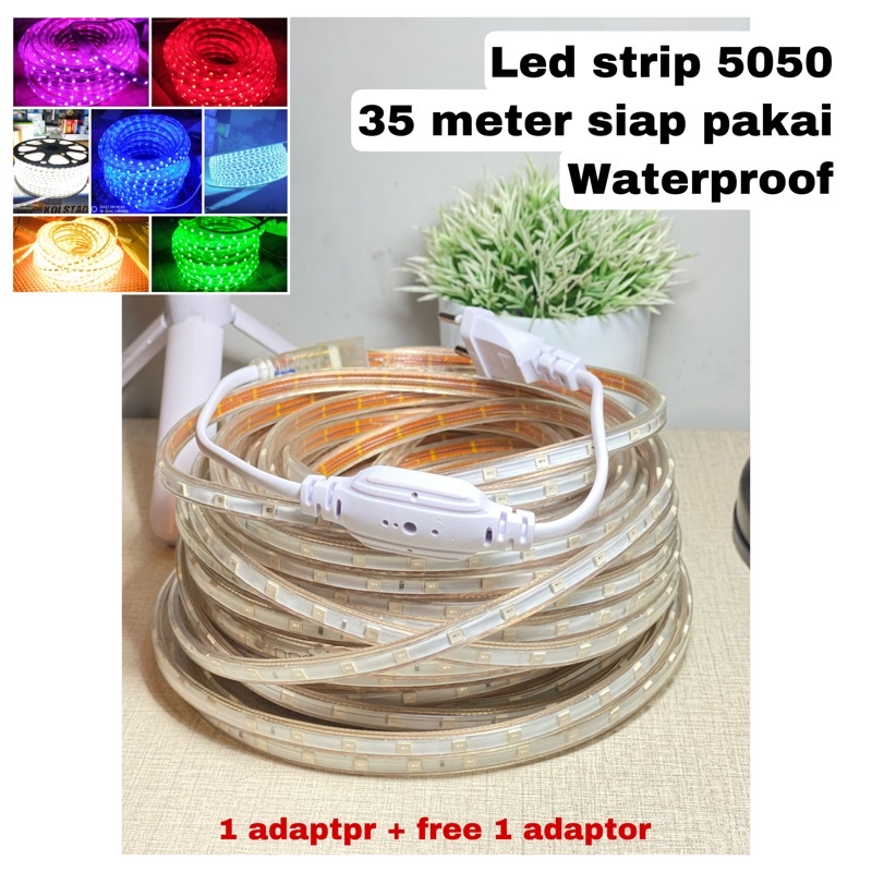 Jual Lampu Led Strip Led Lis Plafon 35 meter siap pakai Lampu selang ...
