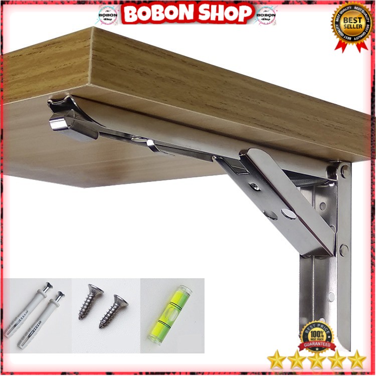 Jual Bracket Engsel Siku Meja Rak Stainless Lipat Maksimal Beban 65kg 2 ...