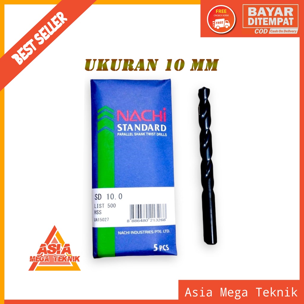 Jual NACHI mata bor besi eceran 3mm 4mm 4.5mm 5.5mm 6mm 7mm 8mm 10mm twist drill hss Original ...