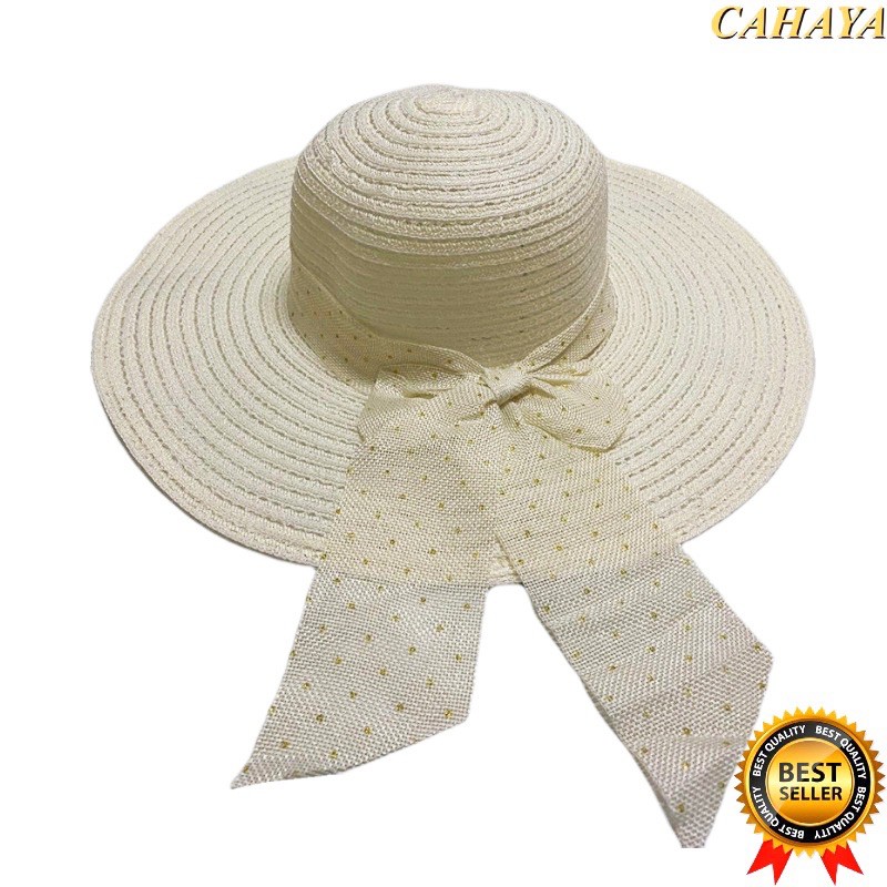Jual Topi pantai Dewasa rajut pita bintik emas Topi Pantai T2 | Shopee Indonesia