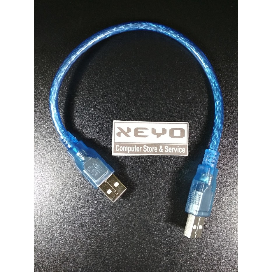 Jual Kabel usb 2.0 male to male untuk Harddisk Fingerprint 30cm biru ...