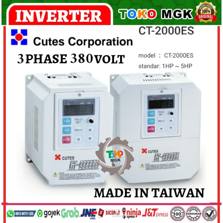 Jual 1.5KW/2HP/3PHASE INVERTER CUTES TYPE CT-2004ES-1A5 MADE IN TAIWAN ...