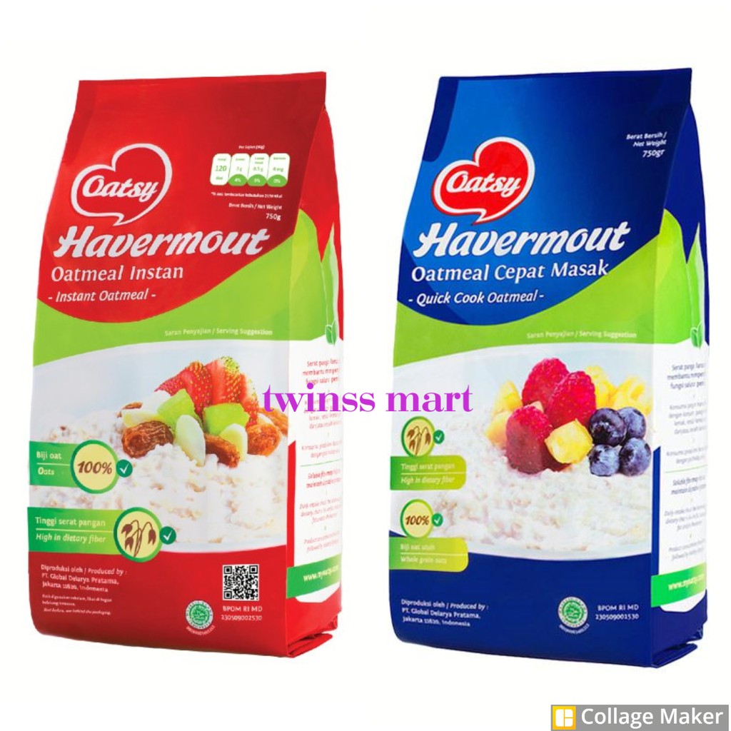 Jual Oatsy Havermout oatmeal instant / quick cook oatmeal 750g | Shopee ...