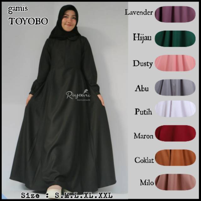 Jual Gamis Toyobo Premium Busui Basic Dress Gamis Polos Bahan Toyobo ...