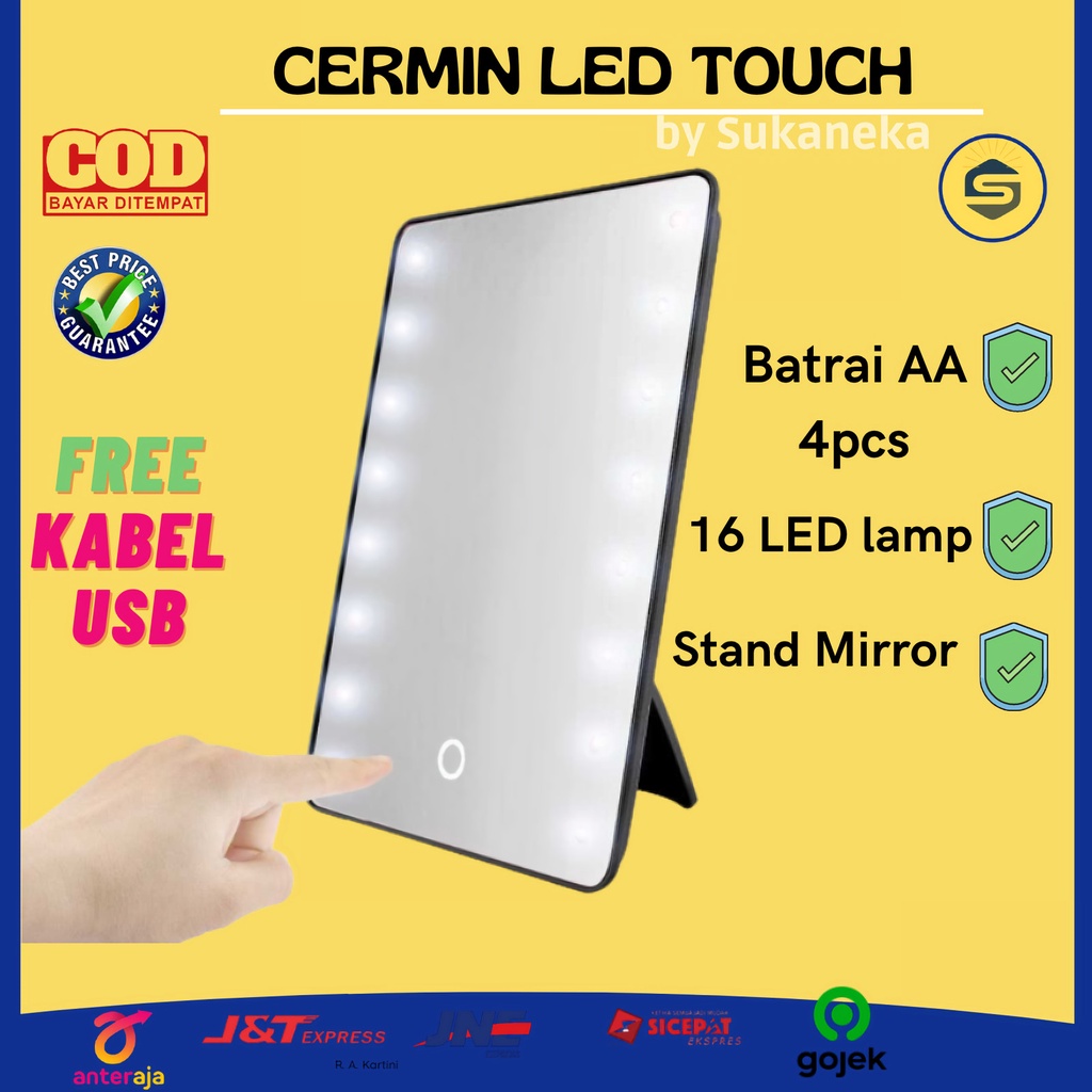 Jual Cermin Mirror Makeup LED Meja Kaca Rias Dandan Lampu Aesthetic ...