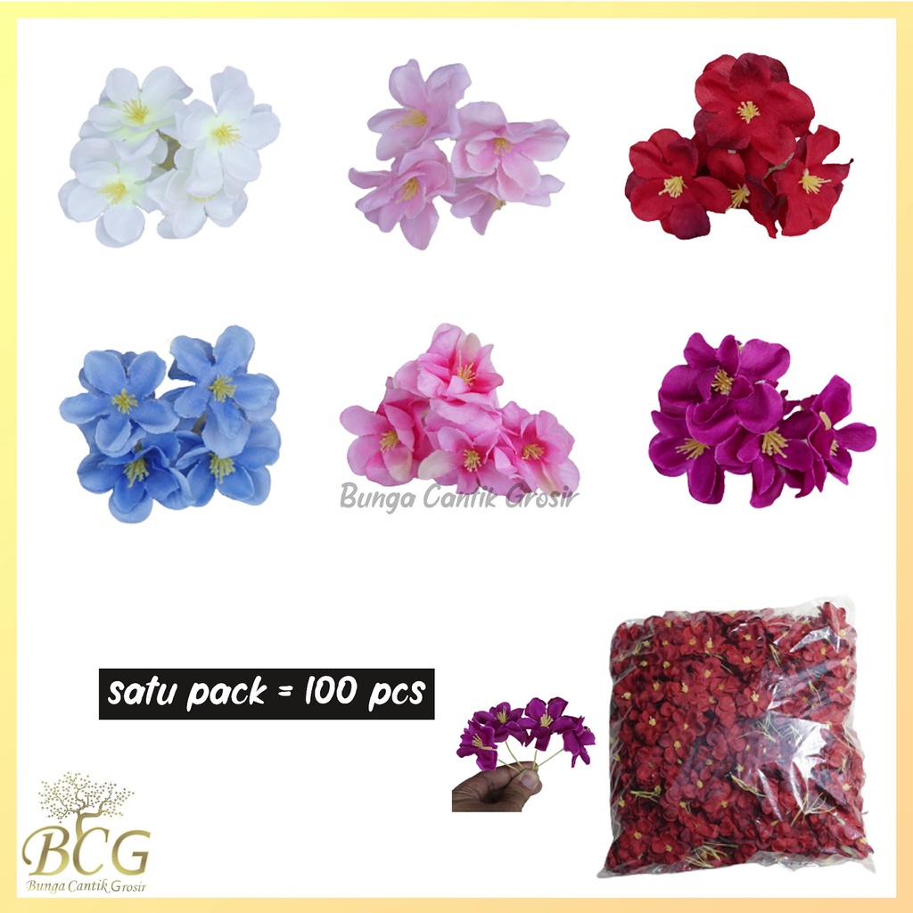 Jual Kuntum Bunga Cherry Blossom Zato (1 Pack :100 pcs) Bunga Plastik ...