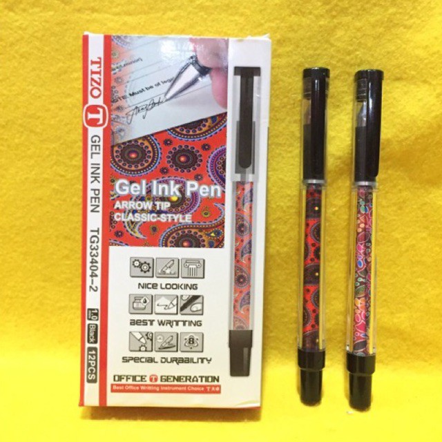 Jual Pulpen gel batik TIZO 1.0 mm TG33404-2 (1 pcs) | Shopee Indonesia