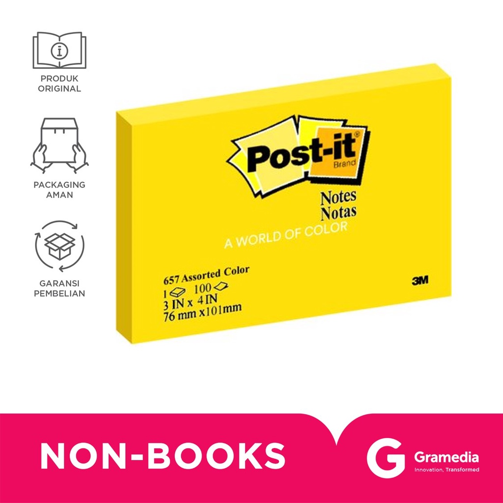 Jual 3M Post-It 657-Ac Colors Yellow | Shopee Indonesia