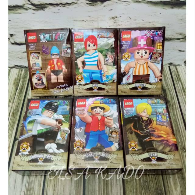 Jual Mainan action figure one piece figure set luffy sanji zoro nami ...
