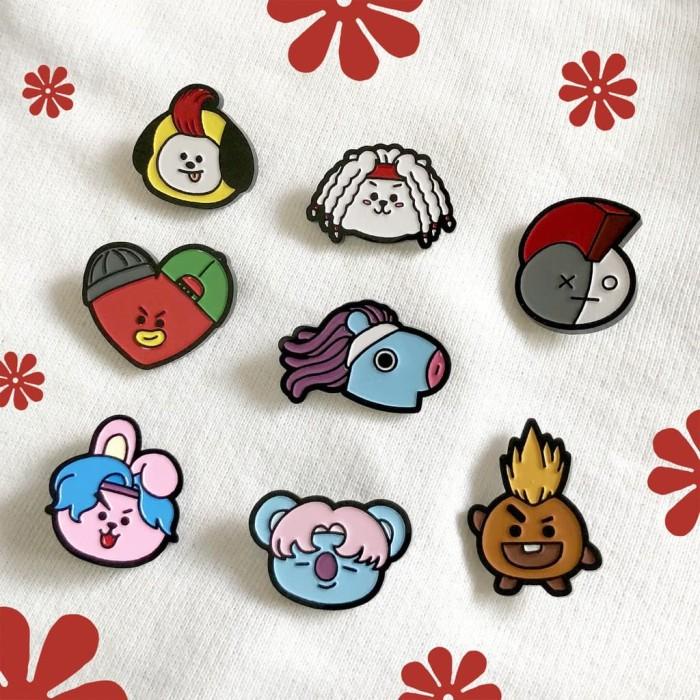 Jual Pinned | [Lab] Bt21 - Enamel Pin / Badge (Hairstyle Edition ...